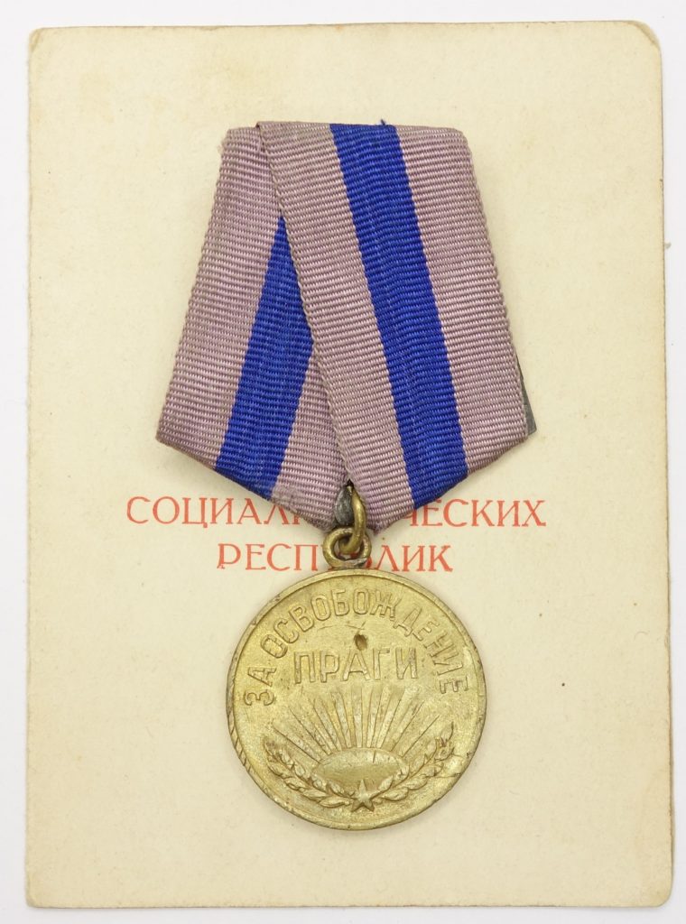 Soviet Medal For The Liberation Of Prague Variation 1a With Document soviet-medal-for-the-liberation-of-prague-variation-1a-with-document