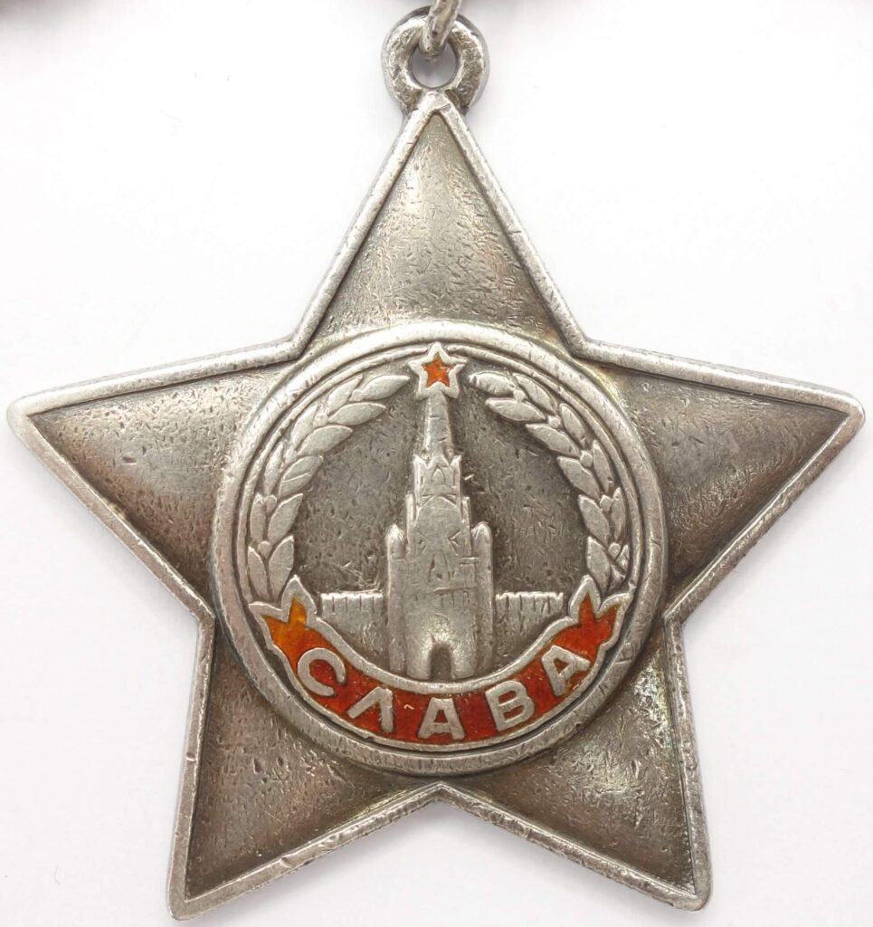 Documented group of a Soviet Order of Glory 2nd #25435 and 3rd class ...
